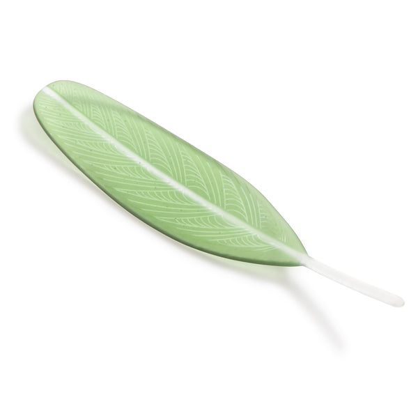 Light Green Glass Feather – Auckland Art Gallery Shop