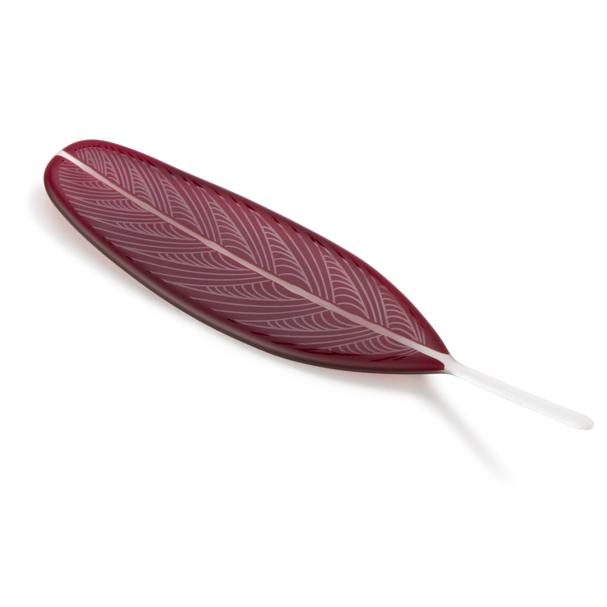 Kahu Design Glass Feather Dark Ruby – Auckland Art Gallery Shop