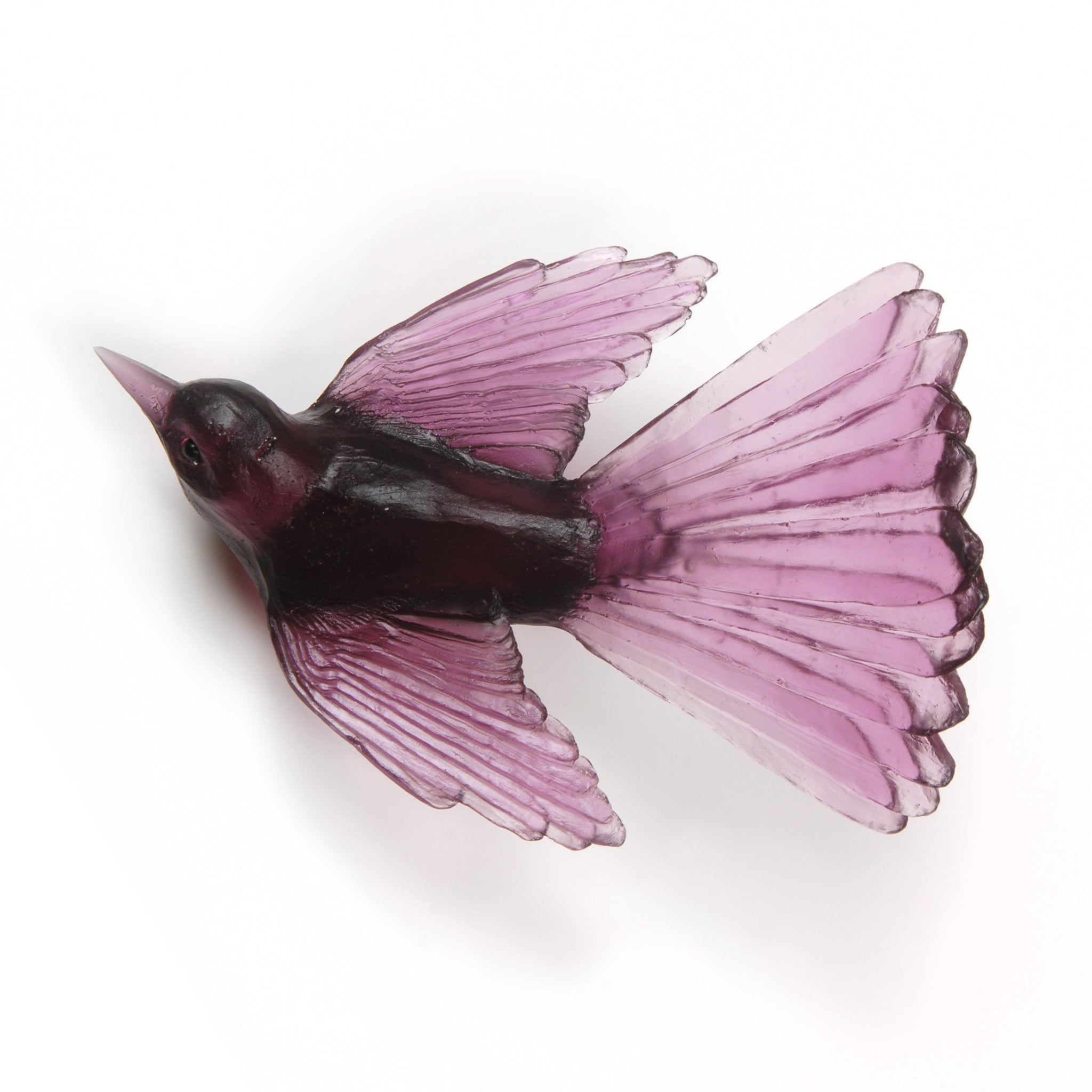 Gold Amethyst Fantail Glass Bird – Auckland Art Gallery Shop